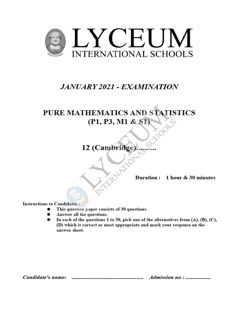 Pure Mathematics Science I | PDF