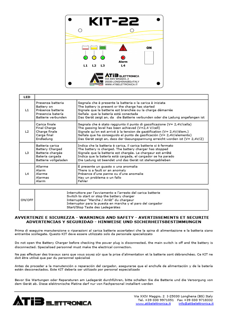 MANUAL - KT22A Rev 6 - Multilanguage | PDF