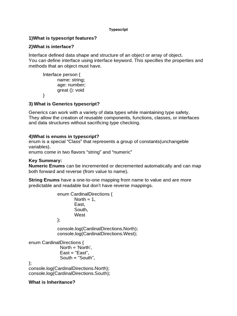 Typescript Q&A | PDF
