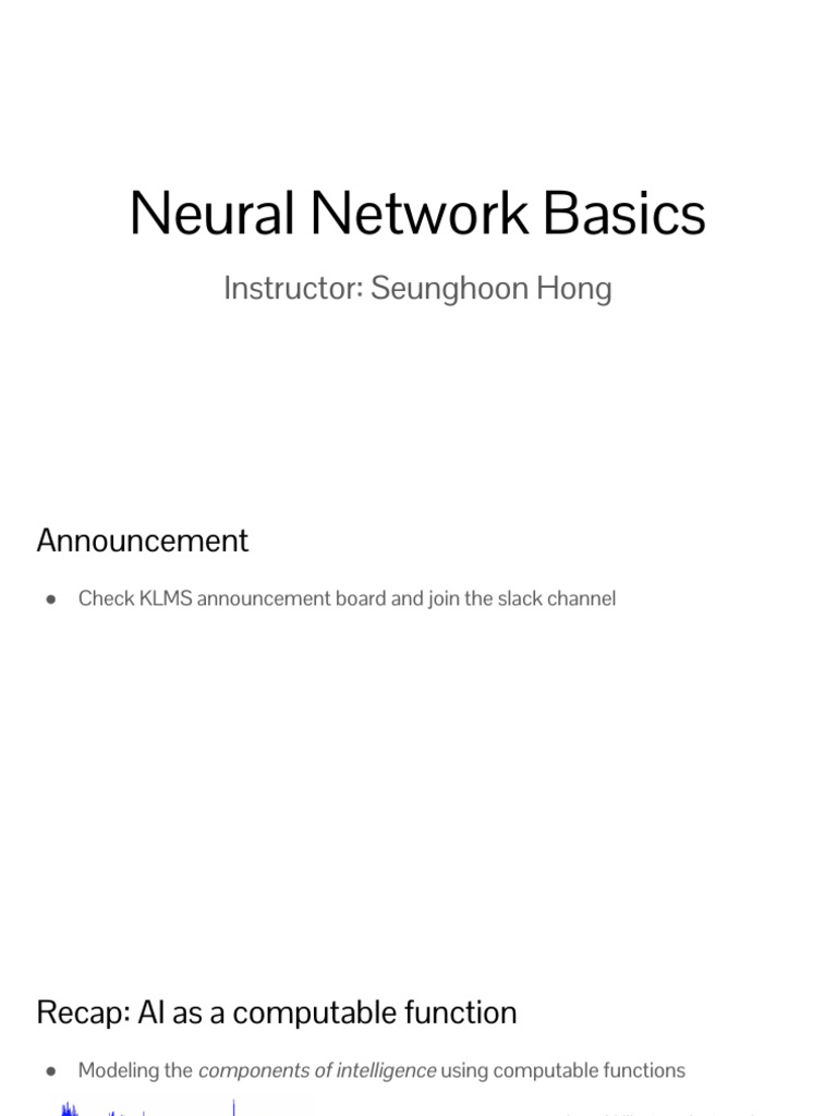 Neural Network Basics | PDF