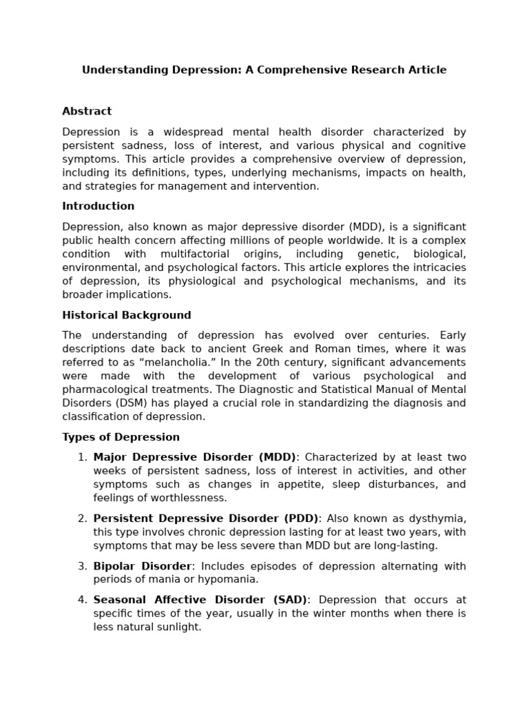 Understanding Depression | PDF