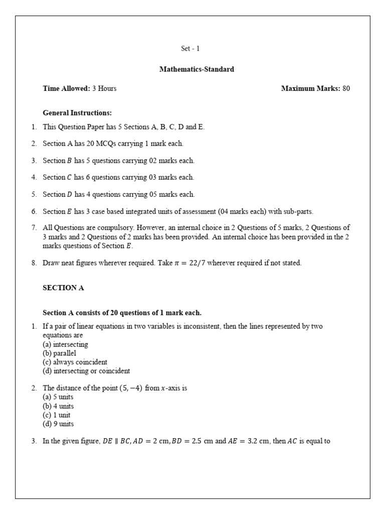 Top 10 Sample Papers Class 10 Mathematics With Solution Compressed | PDF