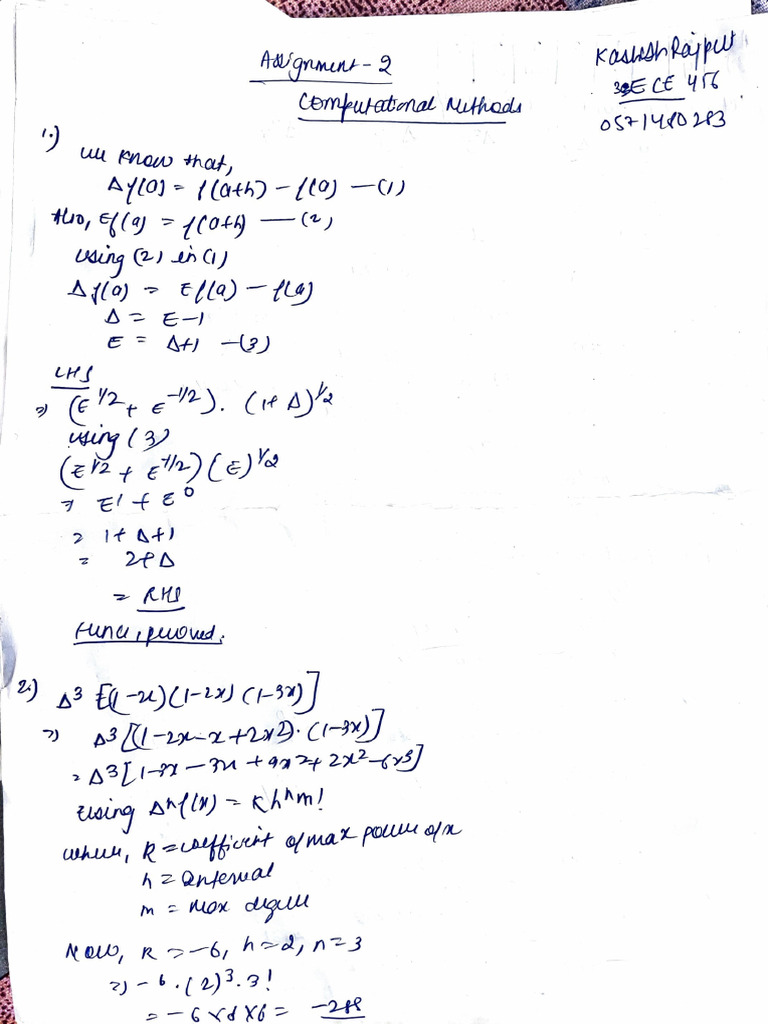 Assignment 2 Computational Methods | PDF