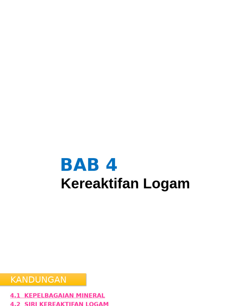 t3 Bab 4 Kereaktifan Logam | PDF