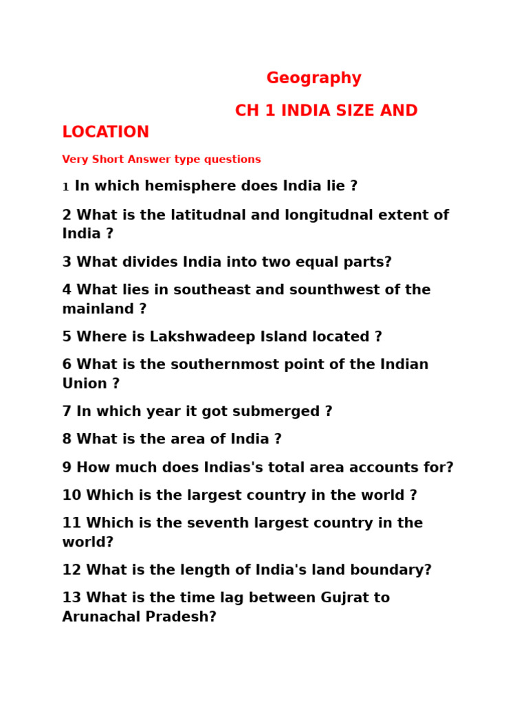 Geography Short | PDF