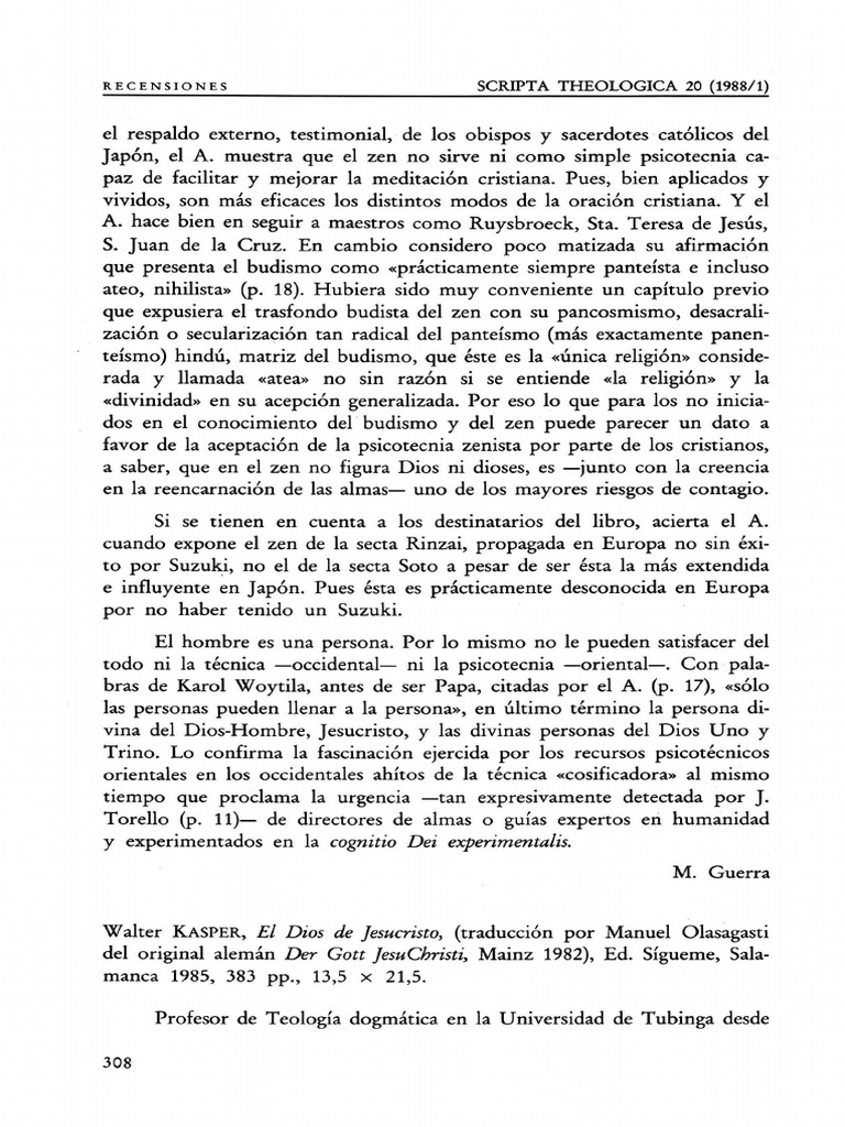 Walter KASPER El Dios de Jesucristo Traduccion de | PDF | Filosofía | Religión y espiritualidad