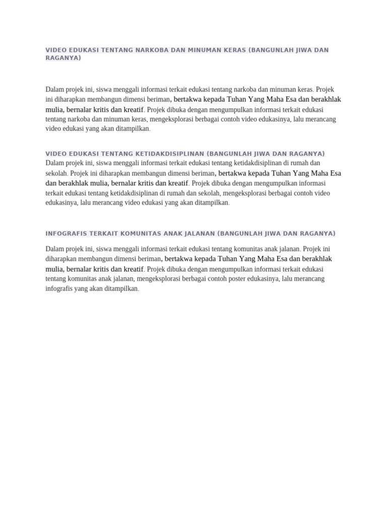 catatan proses P5 | PDF