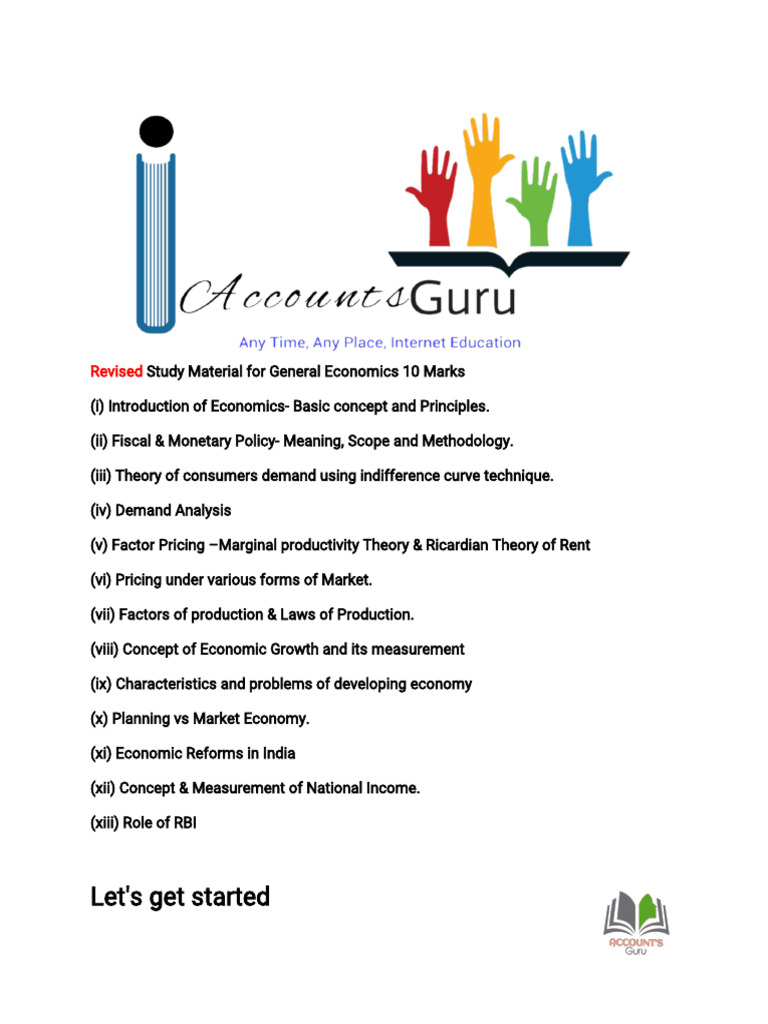 Economics Study Material | PDF