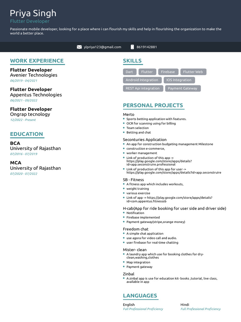 Priya's Resume - Updated | PDF