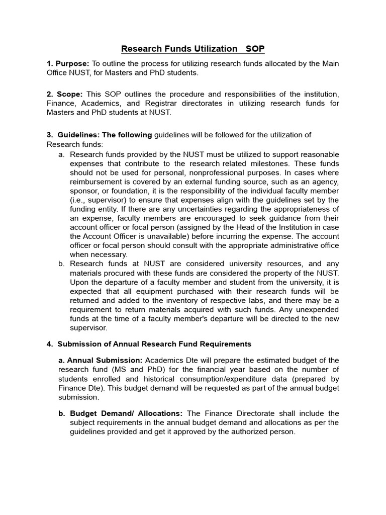 422997643956revised SOP For Research Fund | PDF