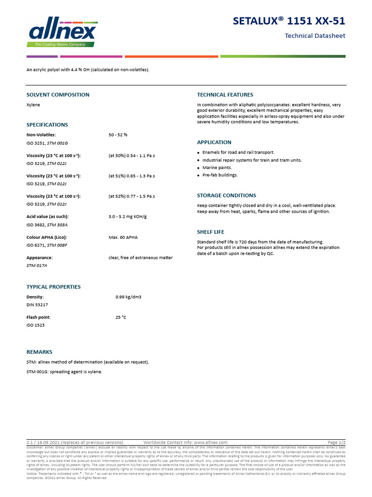 Setalux 1151 XX 51 - en - A4 | PDF