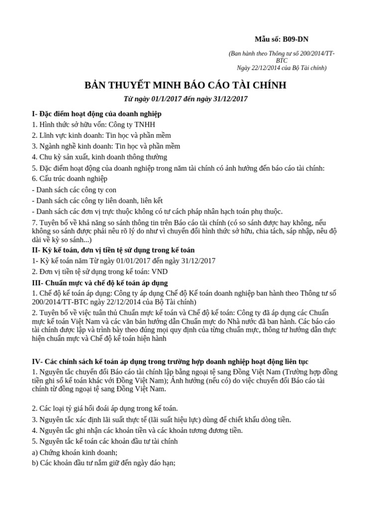 Bộ mẫu BCTC bằng excell | PDF