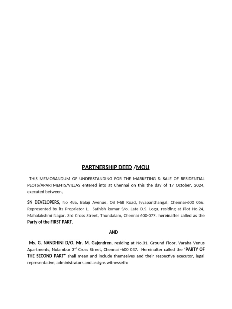 MOU DOC For Gaja Sir October-24 | PDF