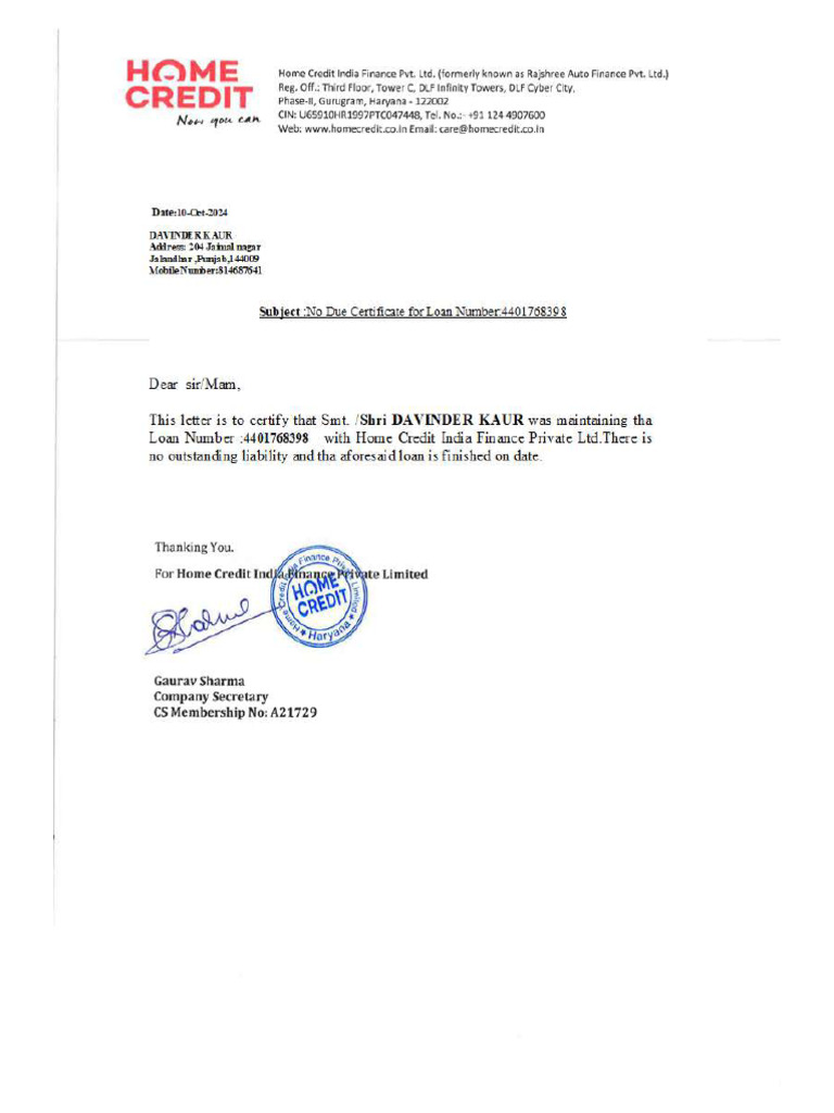 mew home credit dd (2) | PDF