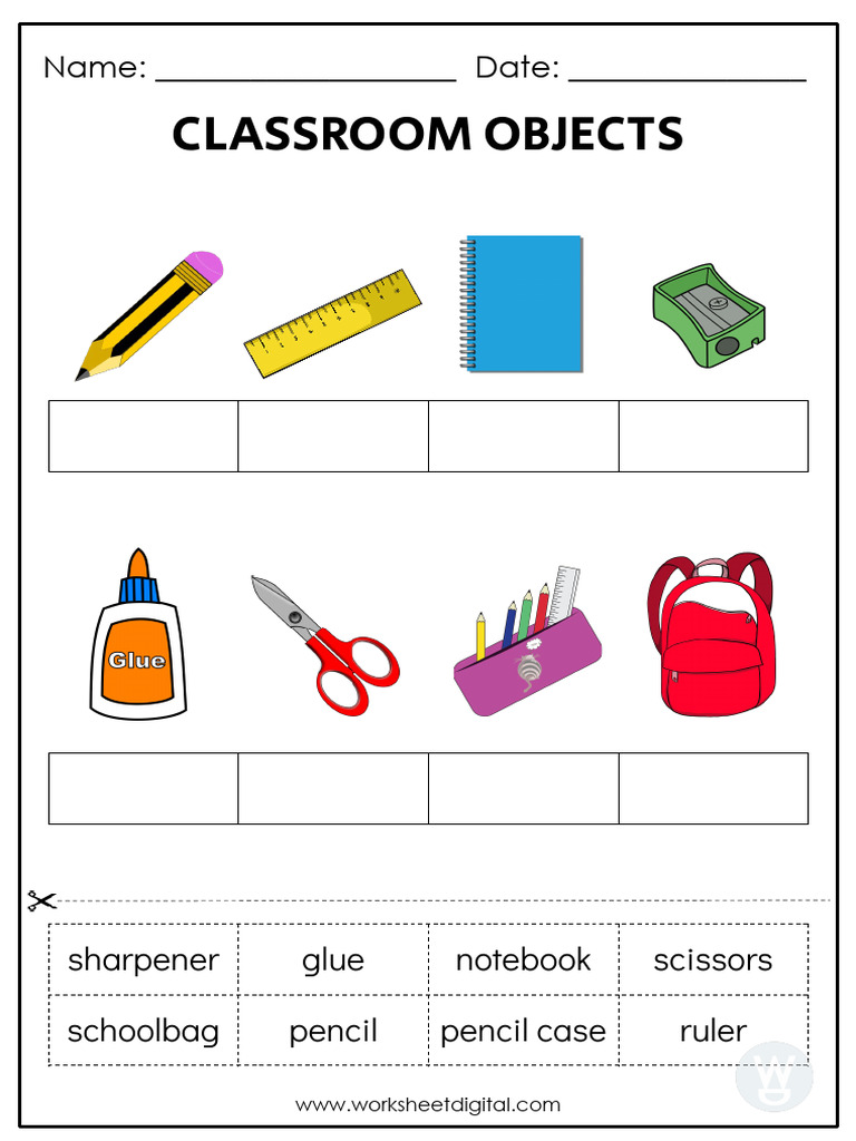 Classroom Objects Cut and Paste Wgnbuw | PDF