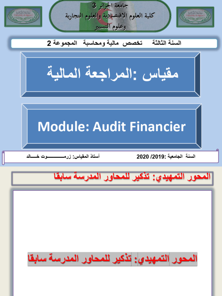Module: Audit Financier | PDF