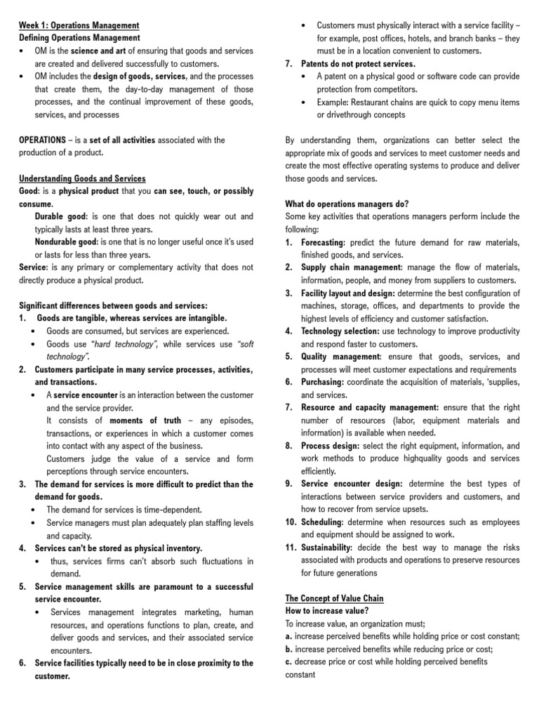 Operations Management Reviewer | PDF