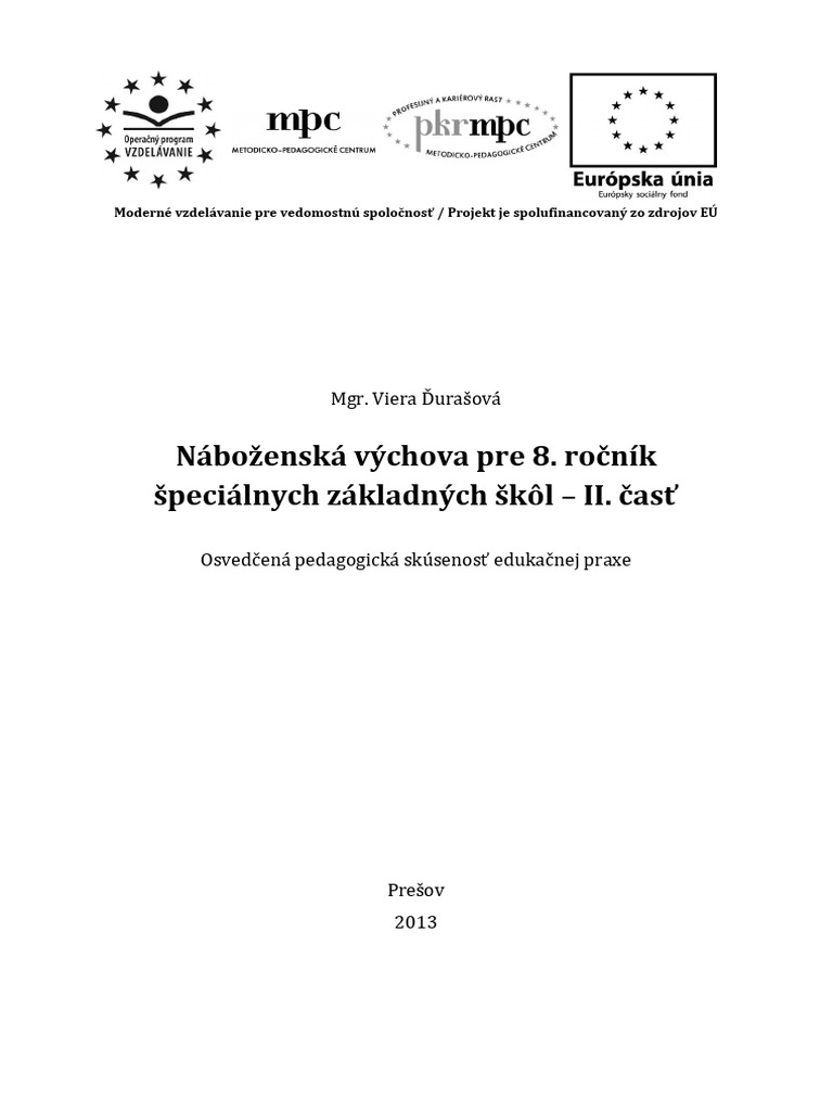 5 Ops Durasova Viera - Nabozenska Vychova Pre 8. Rocnik Specialnych ...
