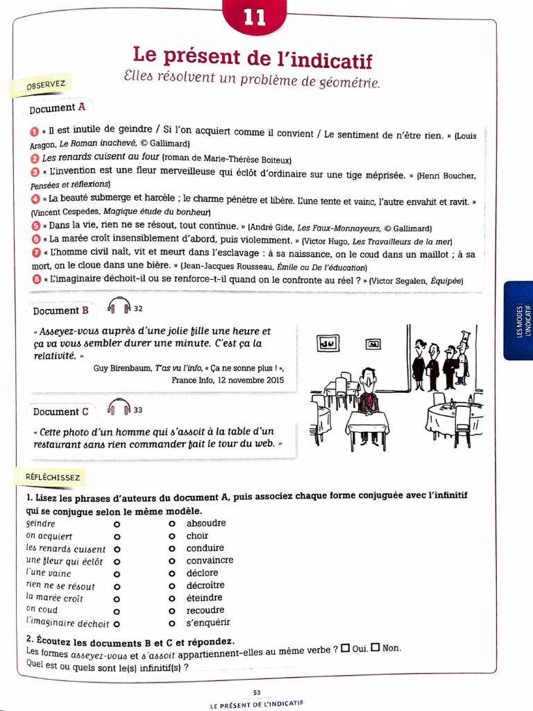 GEF11 - Le Présent de L'indicatif | PDF