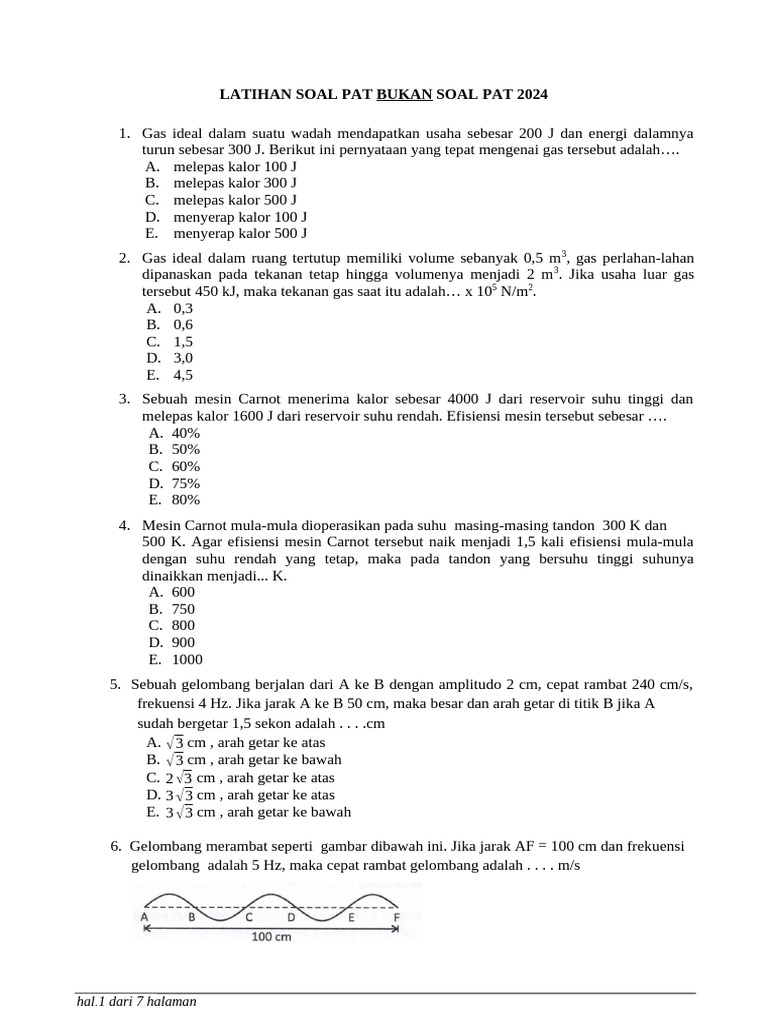 Latihan Soal Pat 2024 | PDF