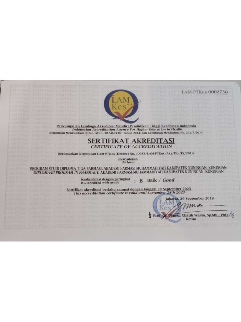 Surat Akreditasi Stikes | PDF