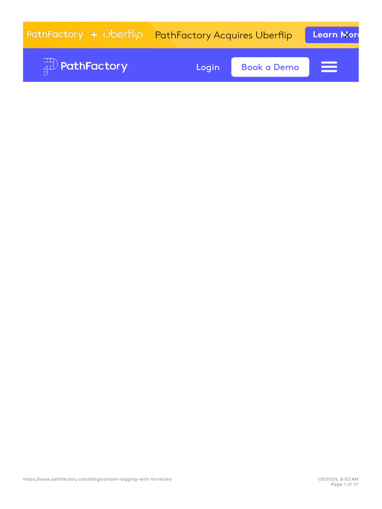 Forrester X PathFactory - Content Tagging Best Practices (And How To Get Started) | PDF