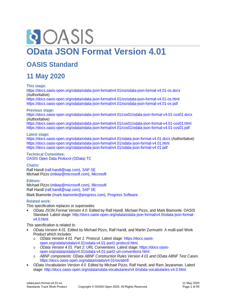 Odata Json Format v4.01 | PDF