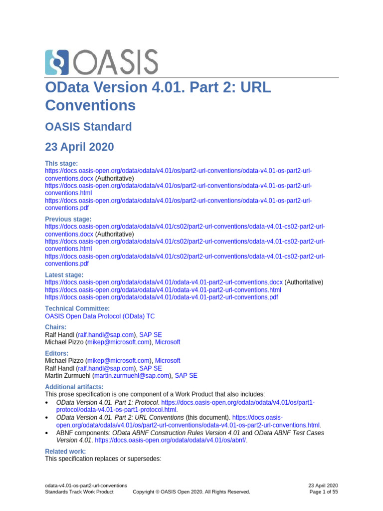 Odata v4.01 Part2 Url Conventions | PDF