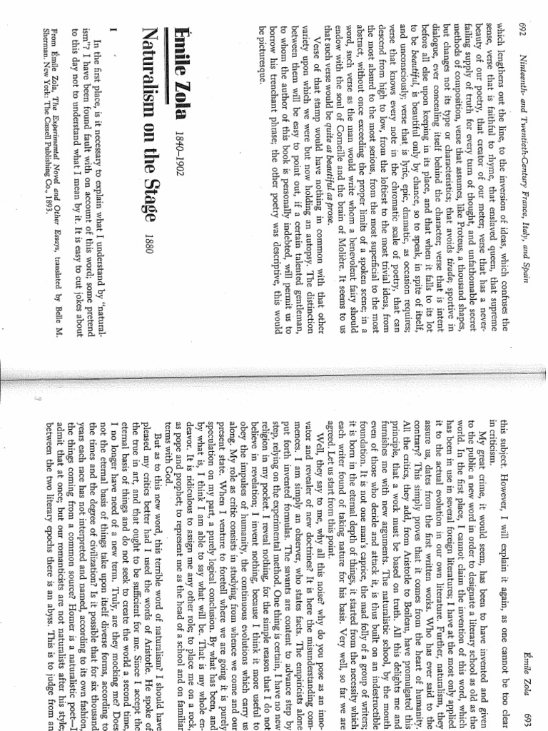 Zola Naturalism | PDF