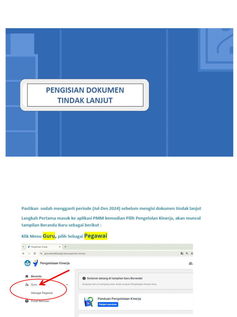 Panduan Input Dokumen Tindak Lanjut | PDF