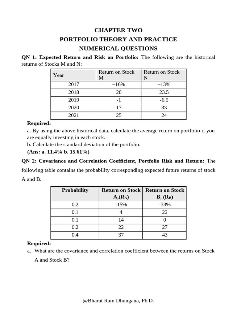 Chapter 2 Numerical Questions | PDF