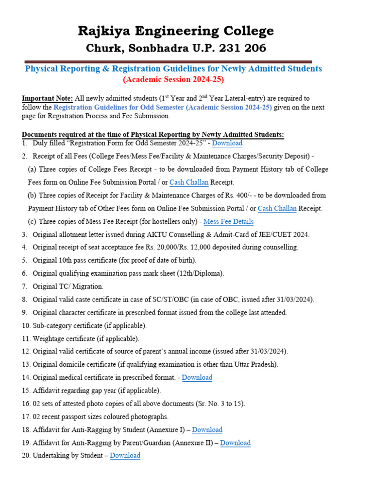 Rajkiya Engineering College: Churk, Sonbhadra U.P. 231 206 | PDF