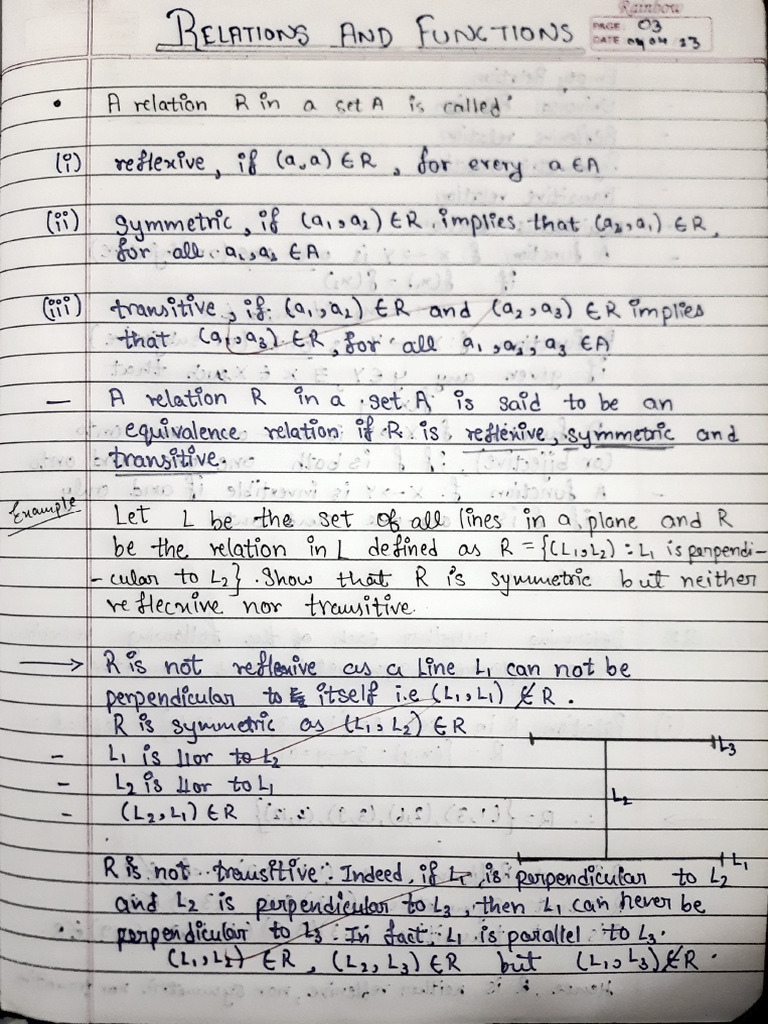 Maths CW CH 1 Relation & Function | PDF