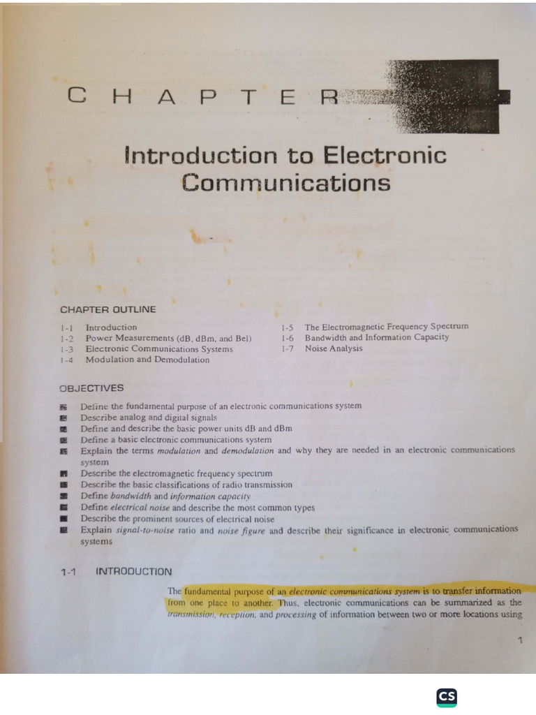 Chapter 1 Introduction To Electronic Communication Systems Pdf 