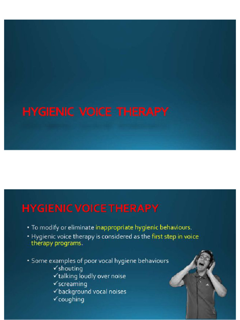 Hygienic Voice Therapy | PDF