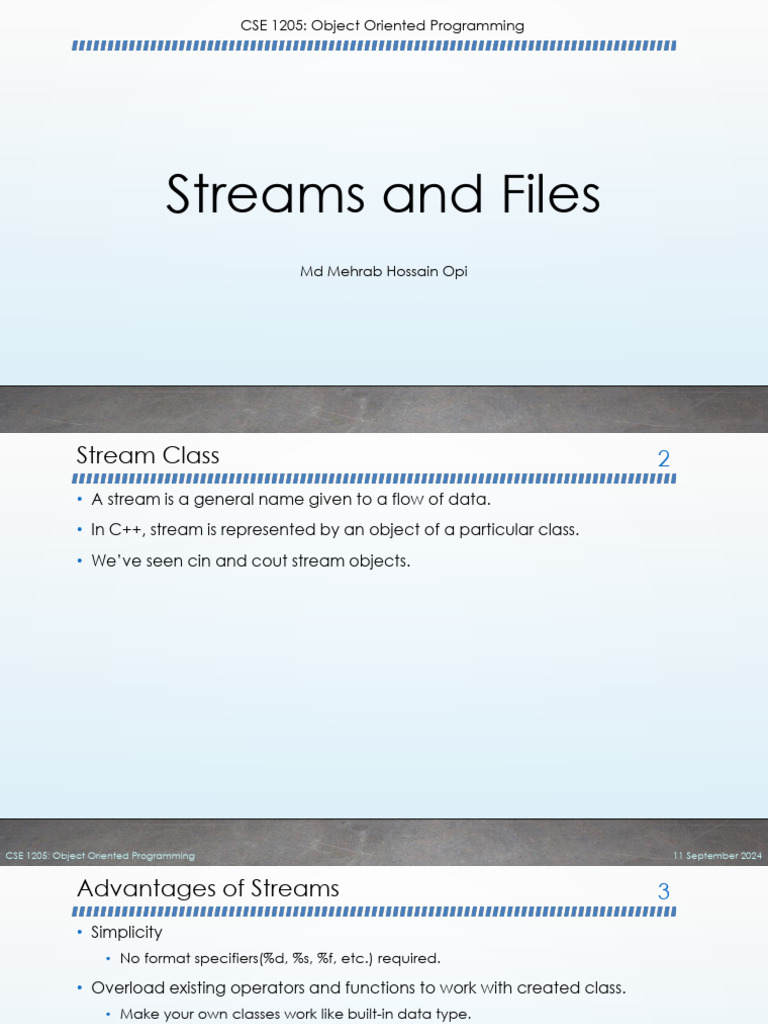 L12 2 Streams and Files | PDF