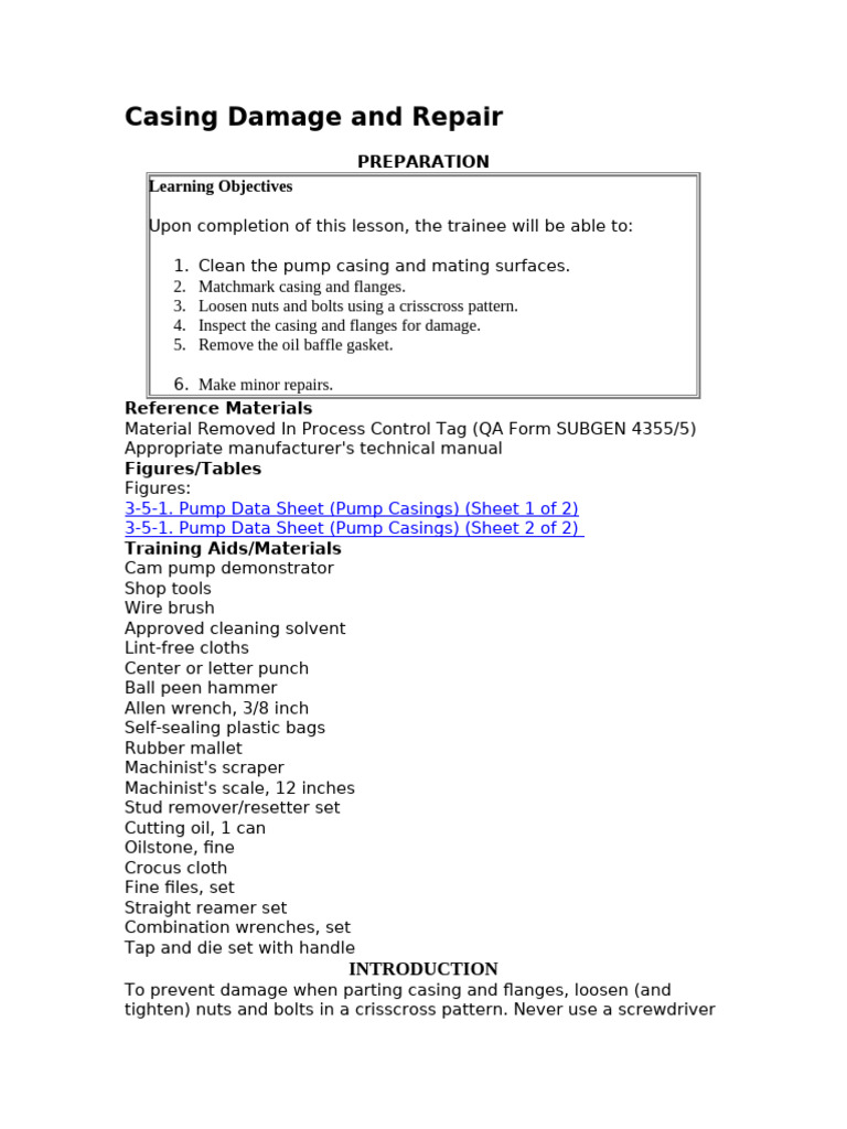 3.5 Casing Damage and Repair | PDF