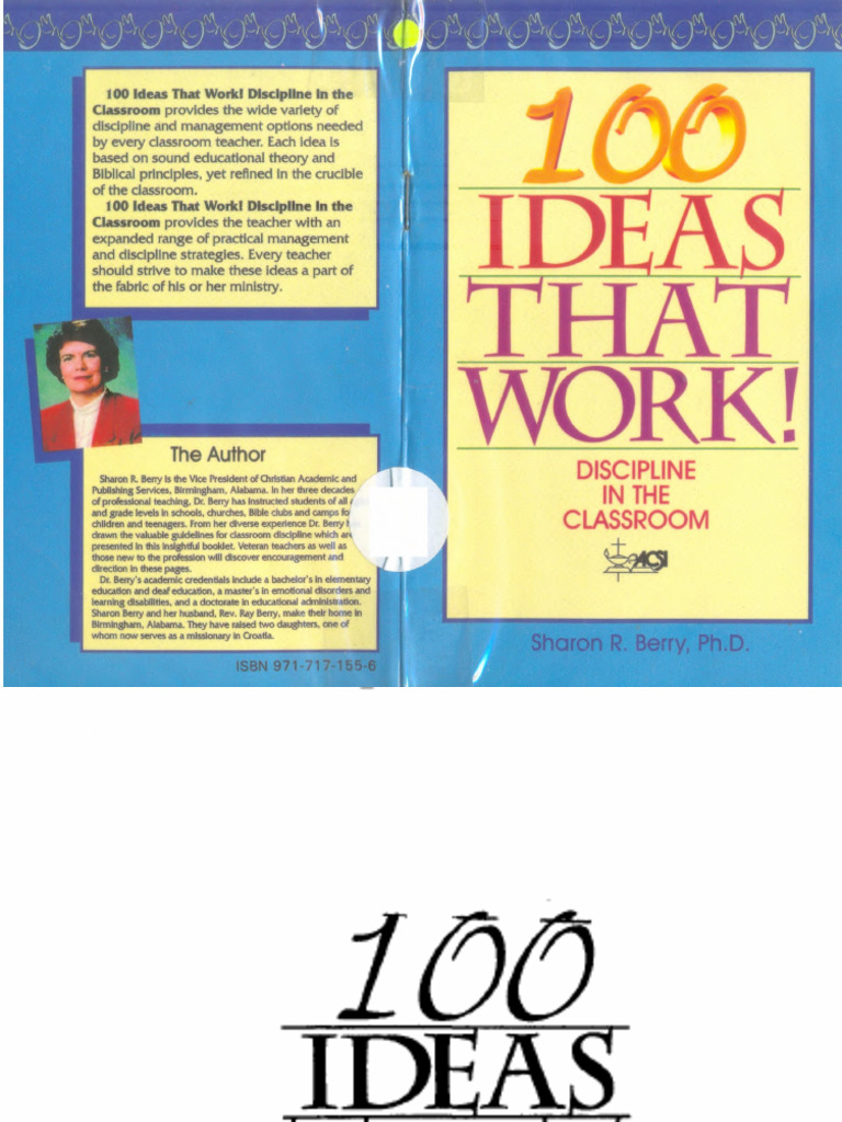 100 Ideas That Work Discipline in The Classroom by Sharon R. Berry | PDF