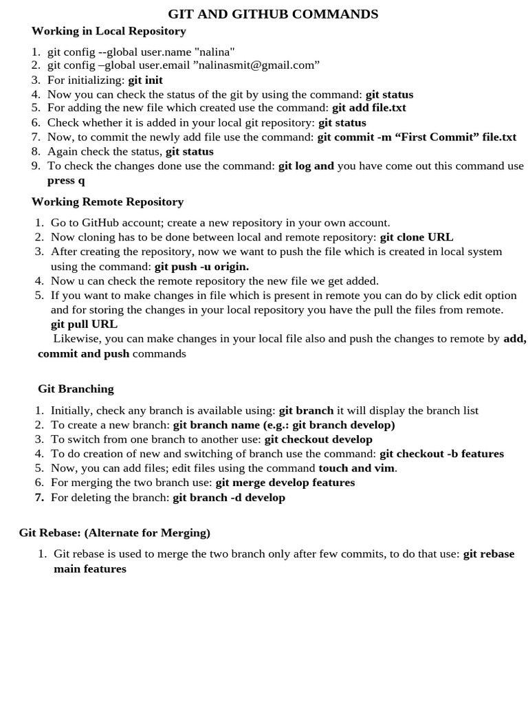Git&Github Commands | PDF