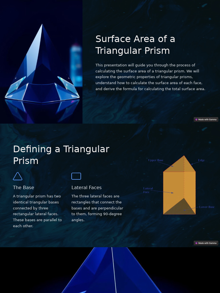 Surface Area of A Triangular Prism | PDF