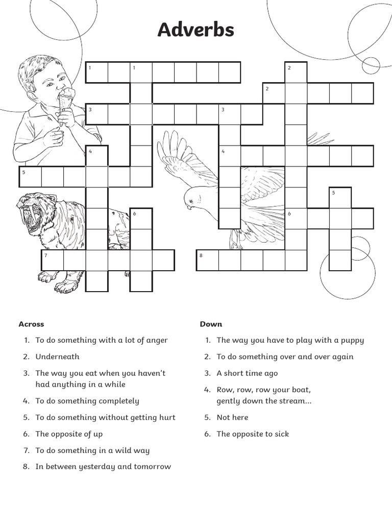 Adverbs Crossword Puzzle - Ver - 2 Merged | PDF