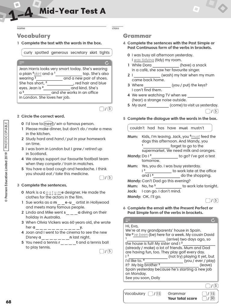 Mid Year Test 1 4 A PDF | PDF