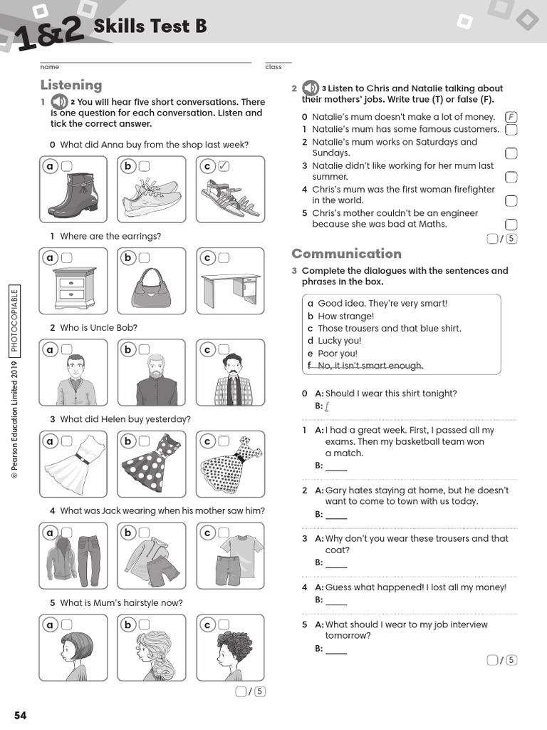 Skills Tests 1 2 B PDF | PDF