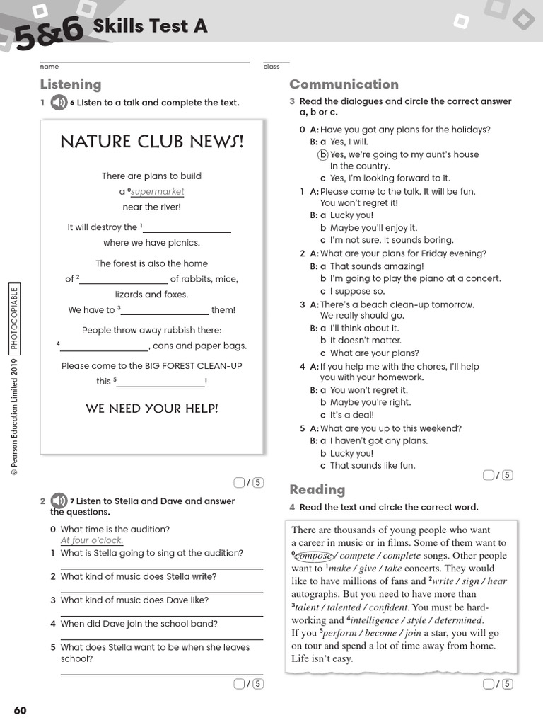 Skills Tests 5 6 A PDF | PDF
