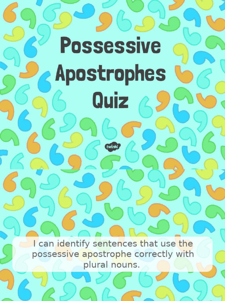 T2 E 445 Using An Apostrophe of Possession With Nouns That Dont Change Plural | PDF