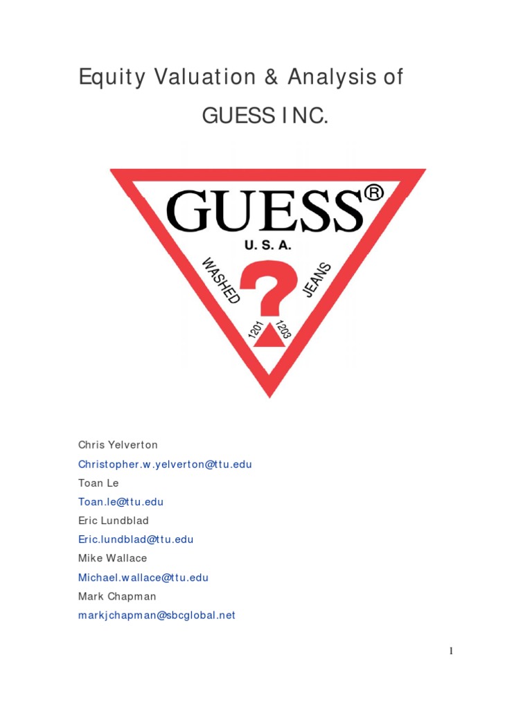 Guess | PDF | Competitive Advantage | Retail