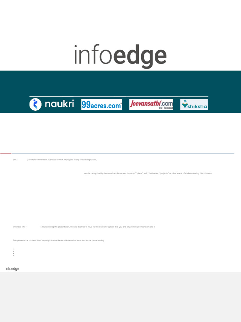 Info Edge May24 Presentation | PDF