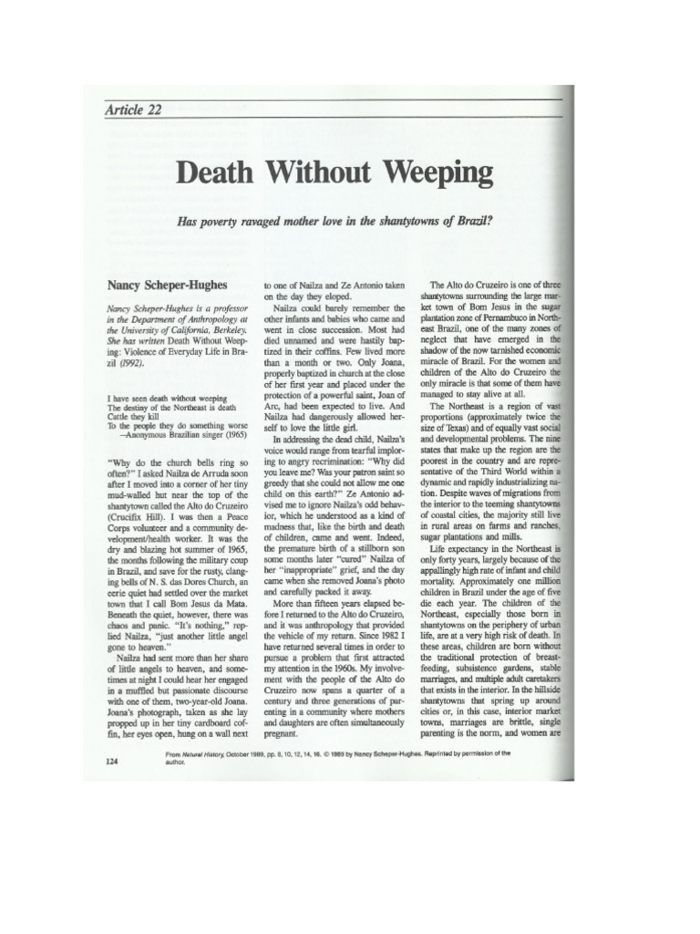 Death Without Weeping | PDF
