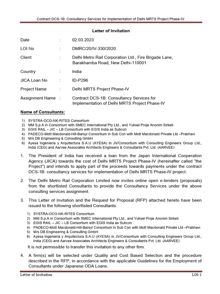 Letter of Invitation LOI | PDF