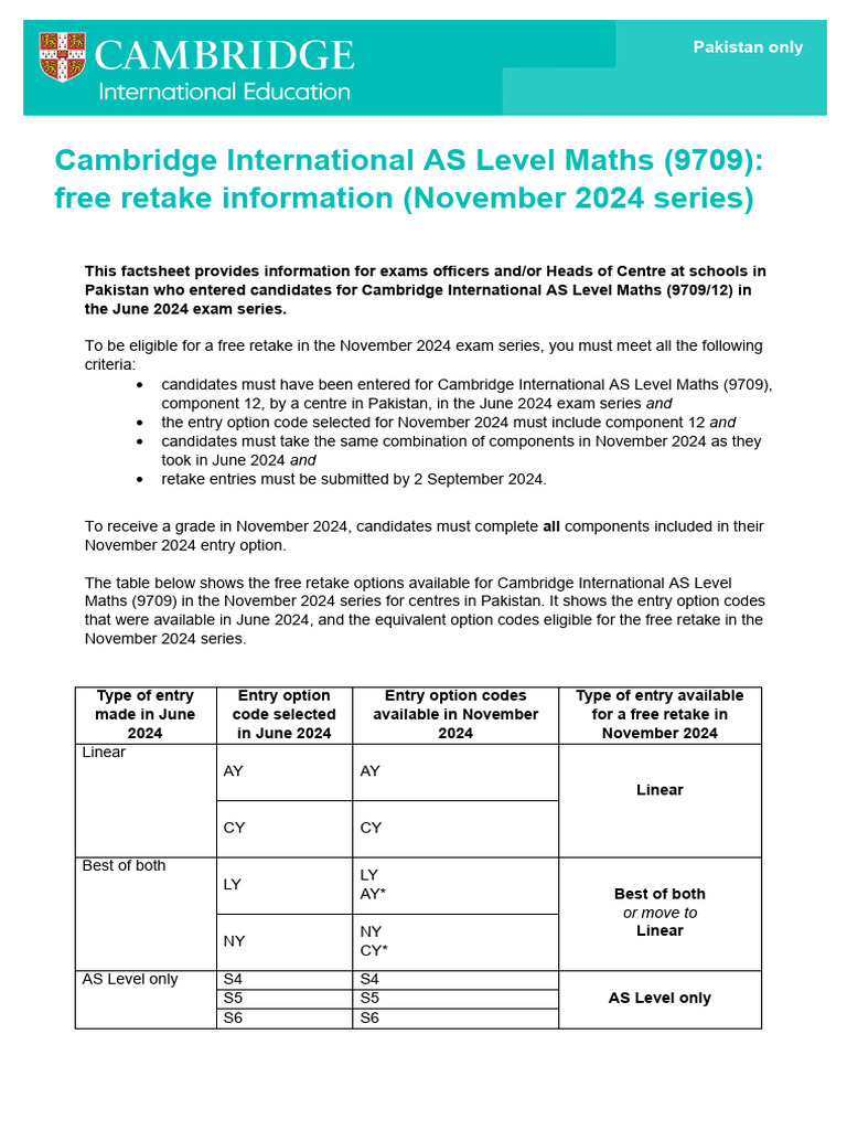 Entry Options Retakes For ON24 PK | PDF